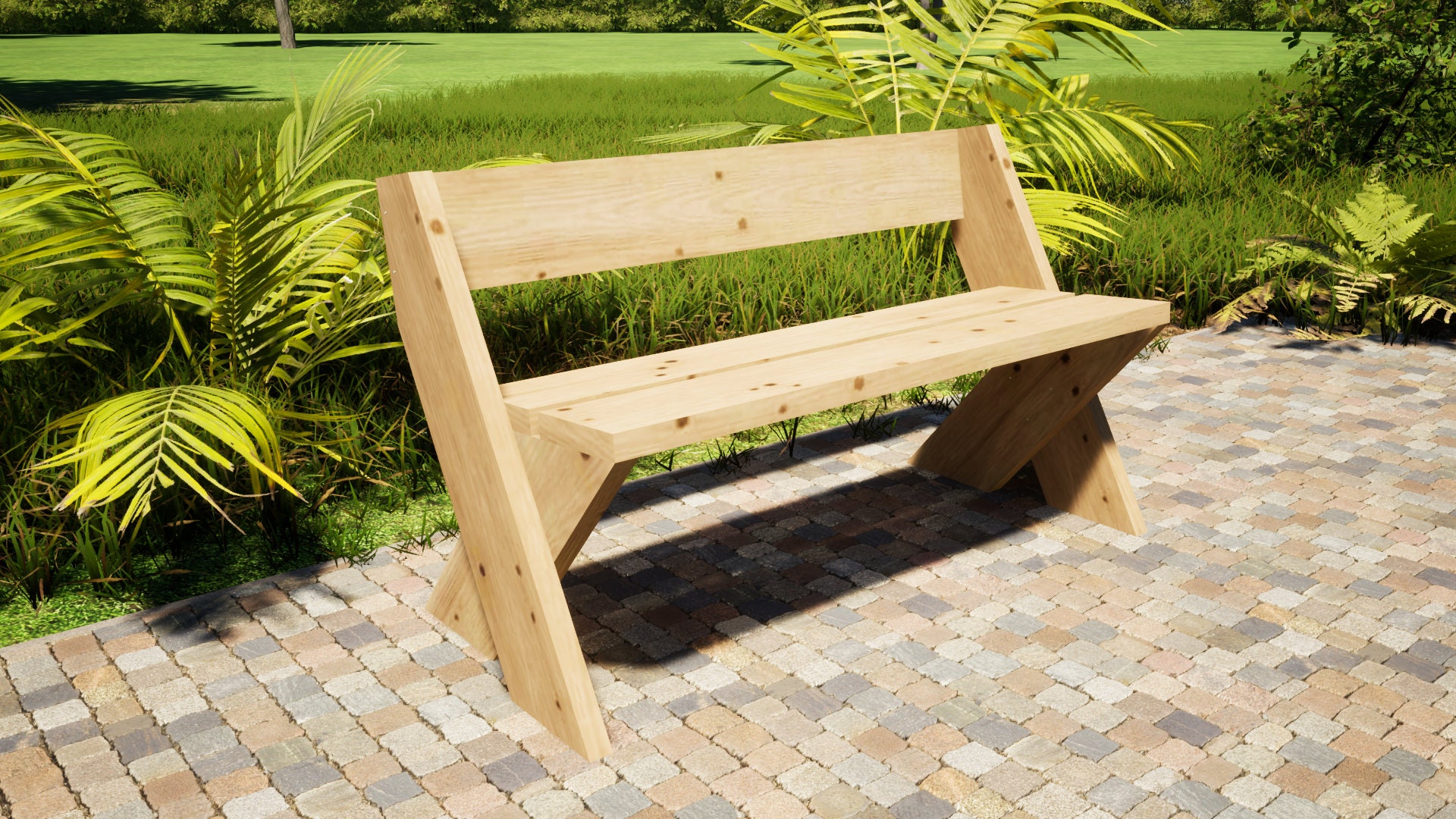 Leopold Bench Plans 51x24 in DIY Outdoor Bench With Backrest - Etsy Canada