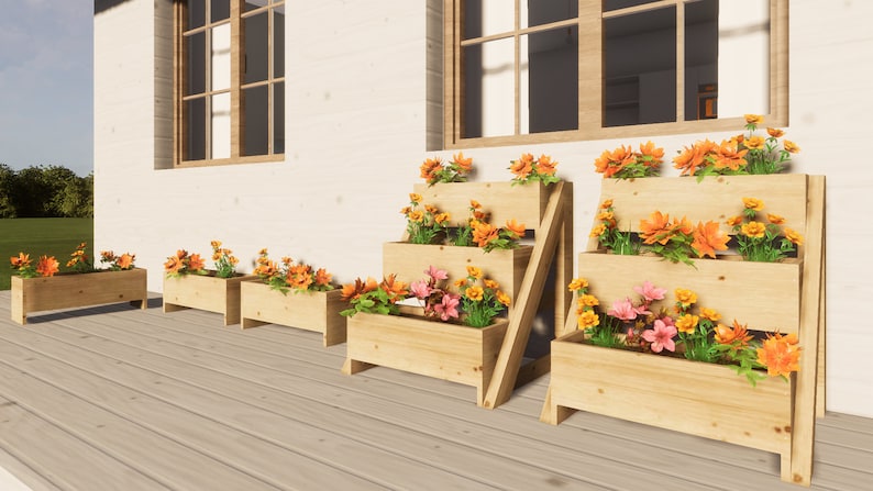 3 Tier Planter Box Plans 27x24 in DIY Garden Planter Box - Etsy