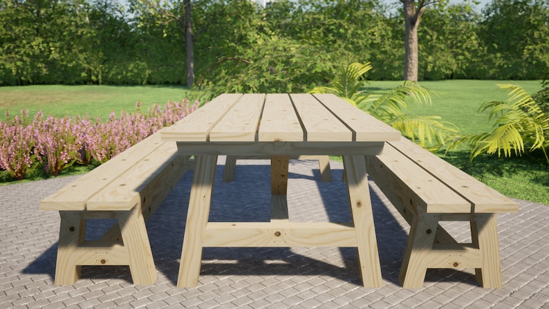 Farm Picnic Table Plans: Metric DIY Outdoor Table Set (PDF Pattern) - Etsy