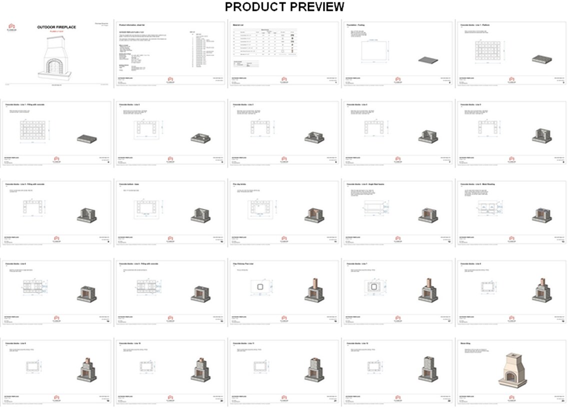Outdoor Fireplace Plans 4x5 Ft PDF DIY Blueprint - Etsy