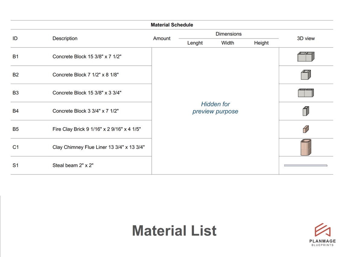 Outdoor Fireplace Plans 4x5 Ft PDF DIY Blueprint - Etsy
