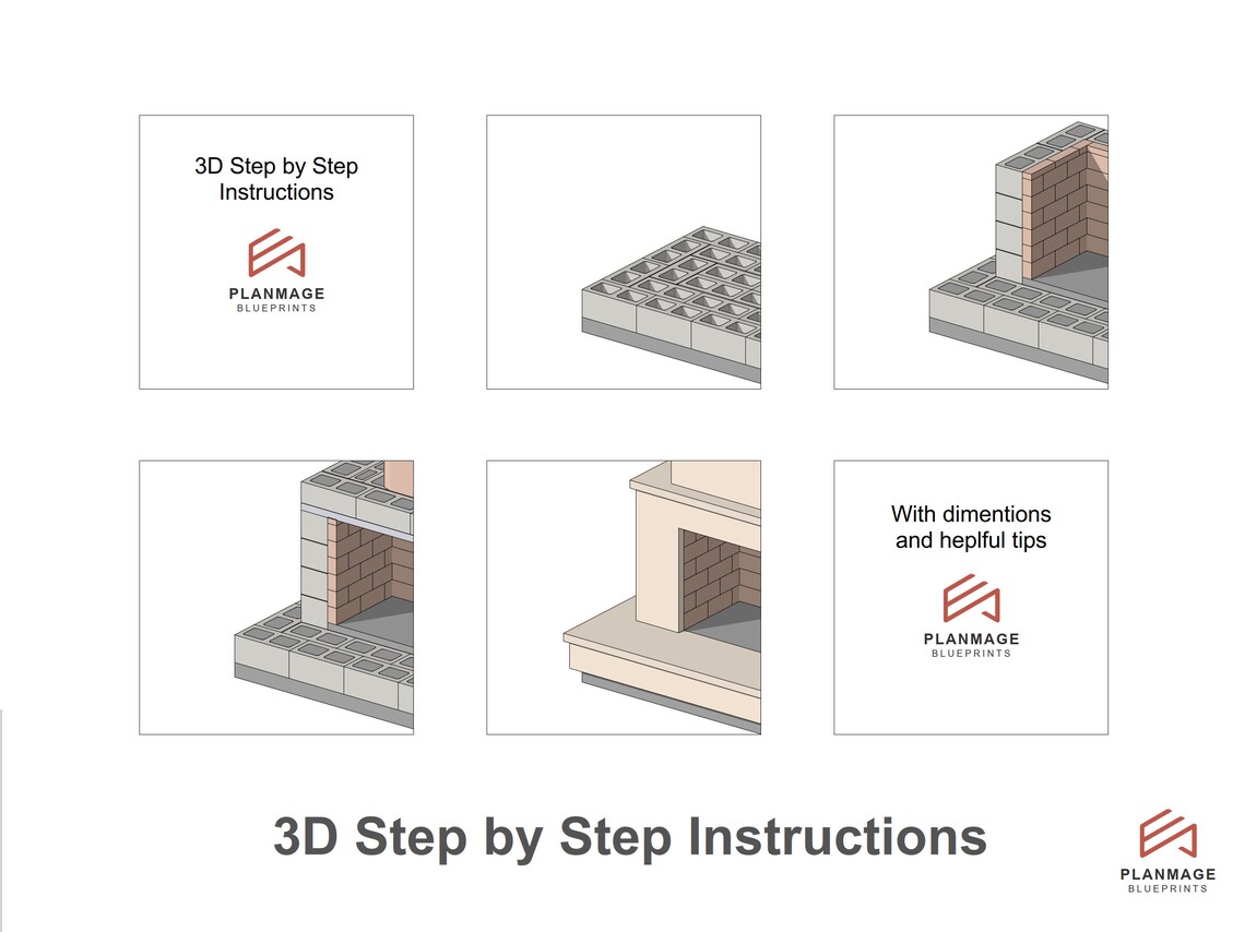 Outdoor Fireplace Plans 4x5 Ft PDF DIY Blueprint - Etsy
