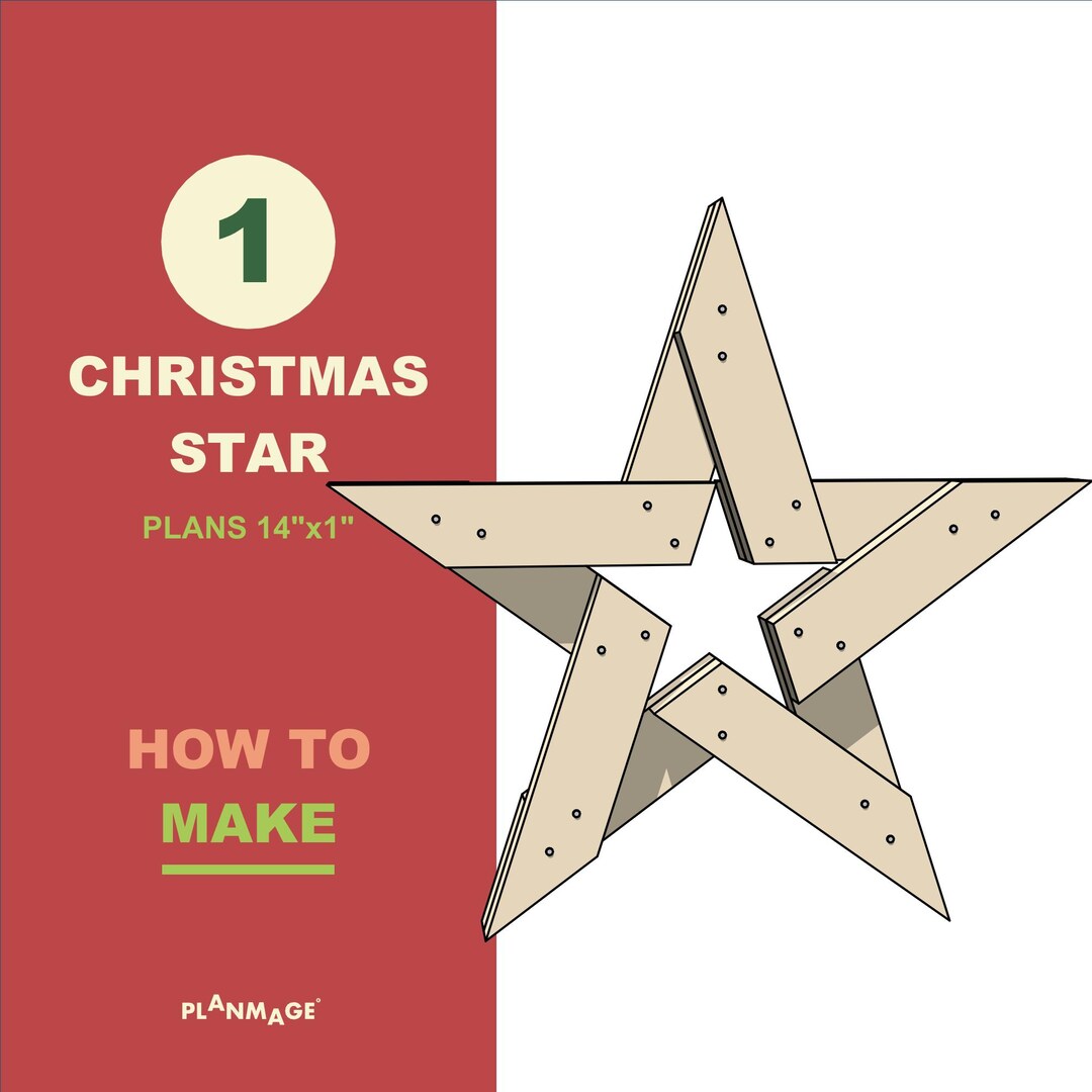 Wooden Christmas Star Plans 14x1 in - DIY PDF Download - Etsy
