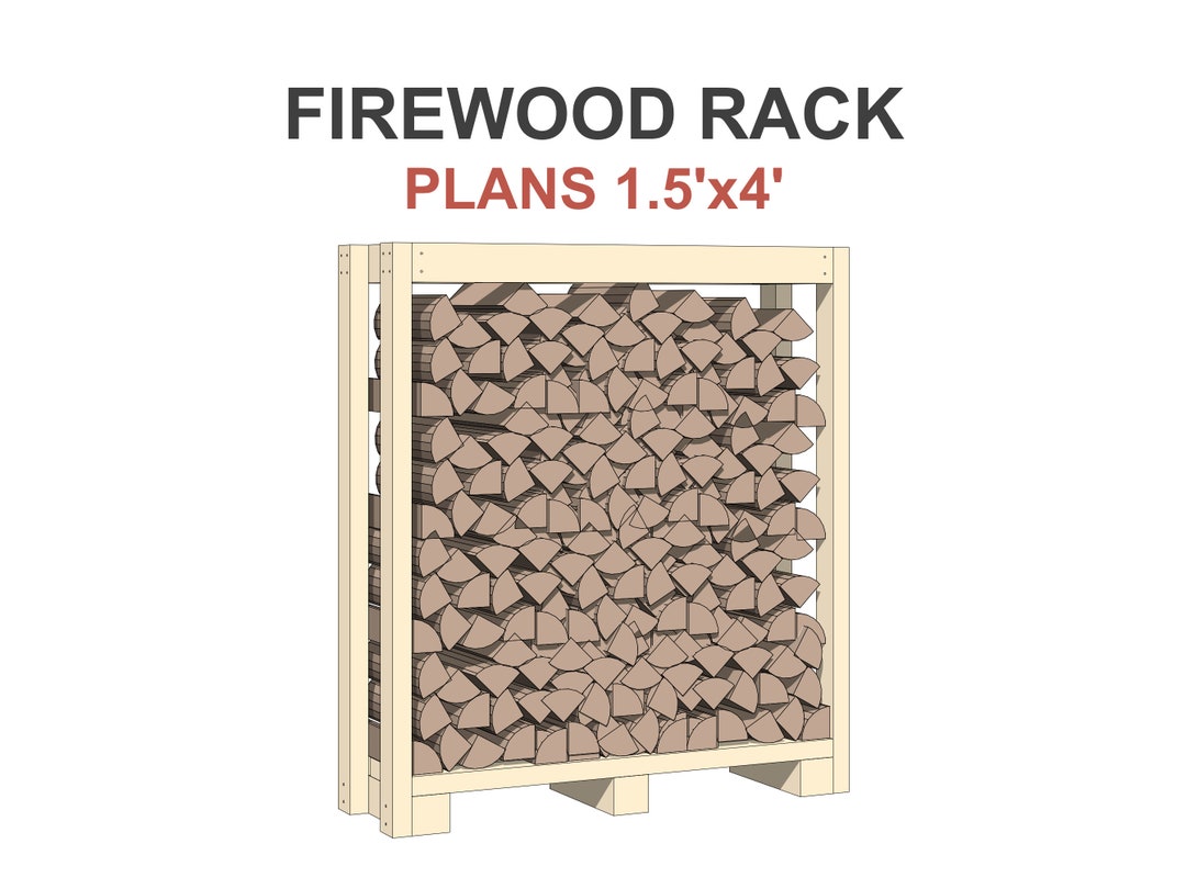 Firewood Rack Plans 1.5x4 Ft - DIY Wood Rack - Etsy