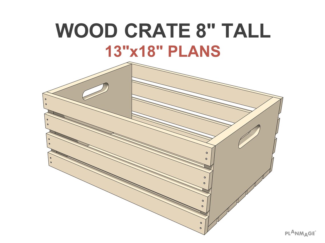 Wood Crate Plans: DIY Storage Box, 13x18-in (PDF Download) - Etsy