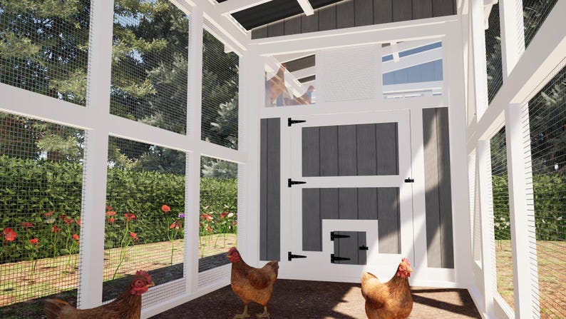 Walk-in Chicken Coop Plans 6x19 for 12 Chickens - Pen Plans PDF Digital ...