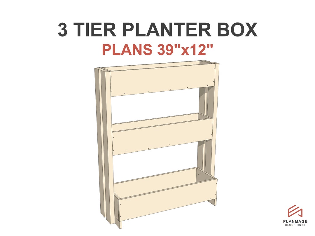 3 Tier Planter Box Plans: DIY Garden Planter (PDF) - Etsy