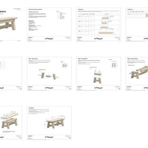Farm Picnic Table Plans 52x39 in - DIY Outdoor Table Set Plans - Etsy