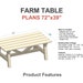 Farm Picnic Table Plans (72x39 In): DIY Outdoor Table Set - Etsy