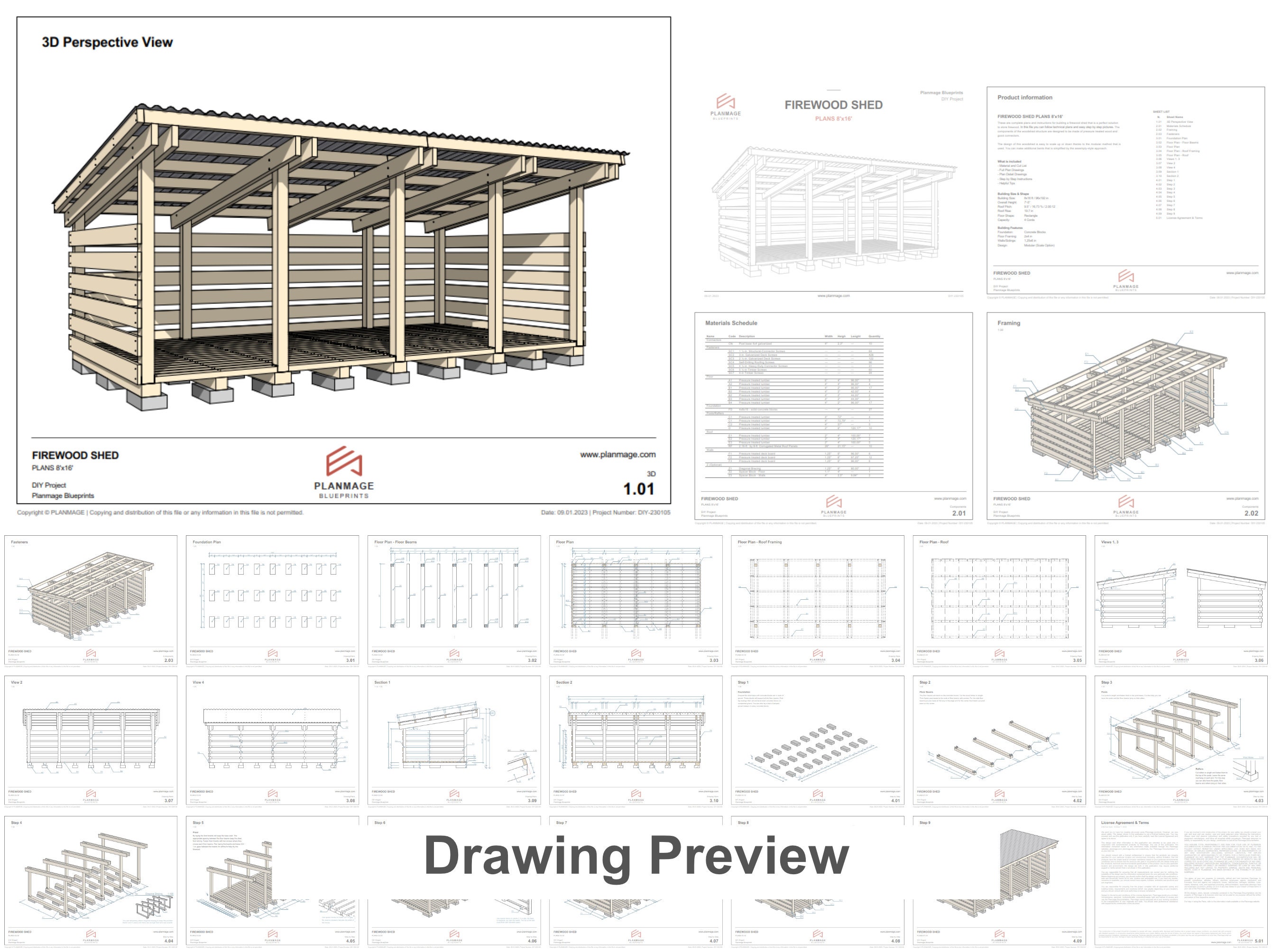 Firewood Shed Plans Bundle - DIY 5 PDF Blueprints - Etsy Canada