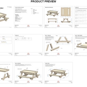 Chicknic Table Plans 16x17 in - DIY Chicken Picnic Table PDF Download ...