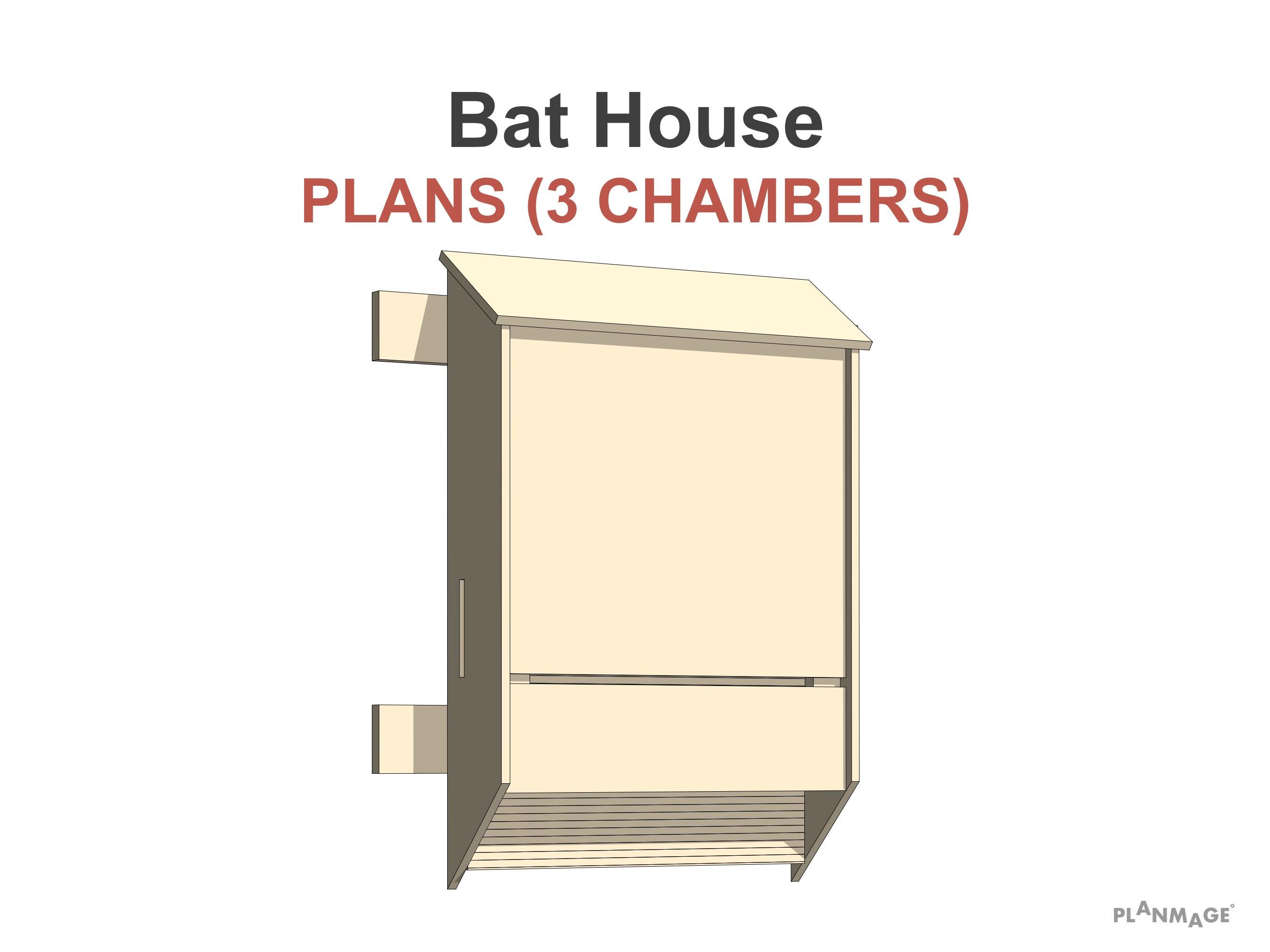 Bat House Plans – Multi-chamber Design (3-chamber) Bat Habitat DIY ...