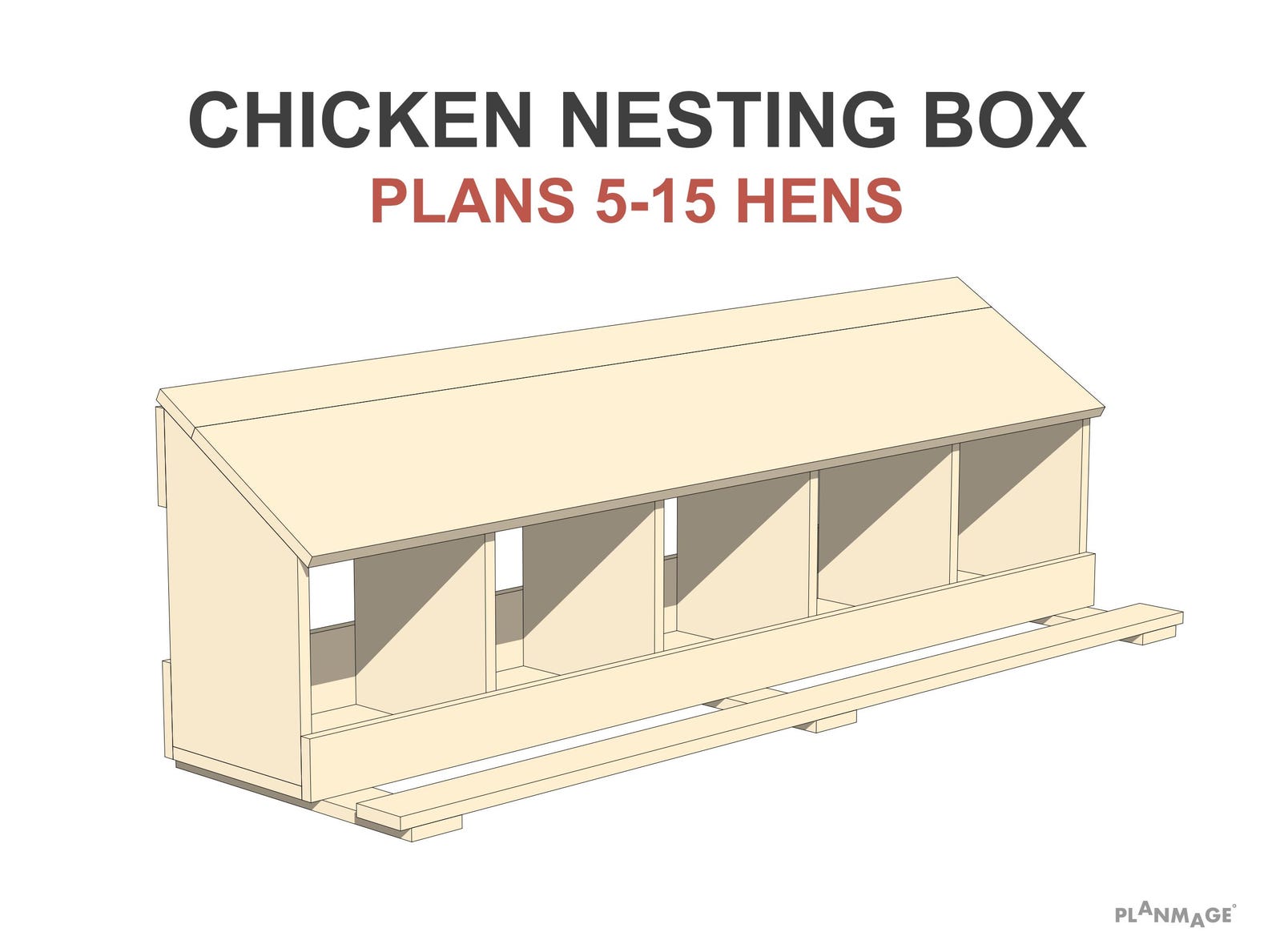 Chicken Nesting Box Plans: DIY for 5-15 Hens (PDF Download) - Etsy
