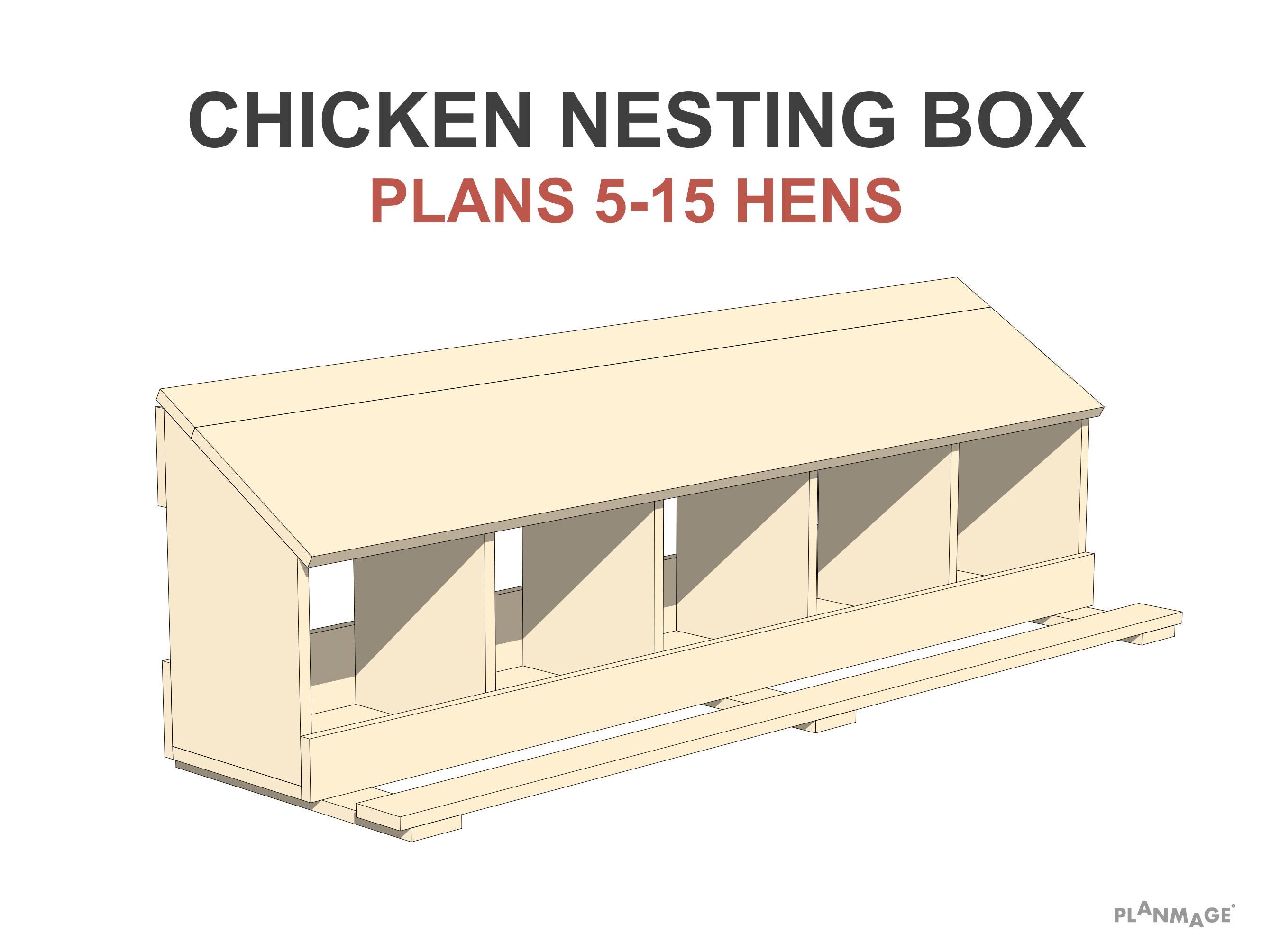 Chicken Nesting Box Plans: DIY for 5-15 Hens (PDF Download) - Etsy