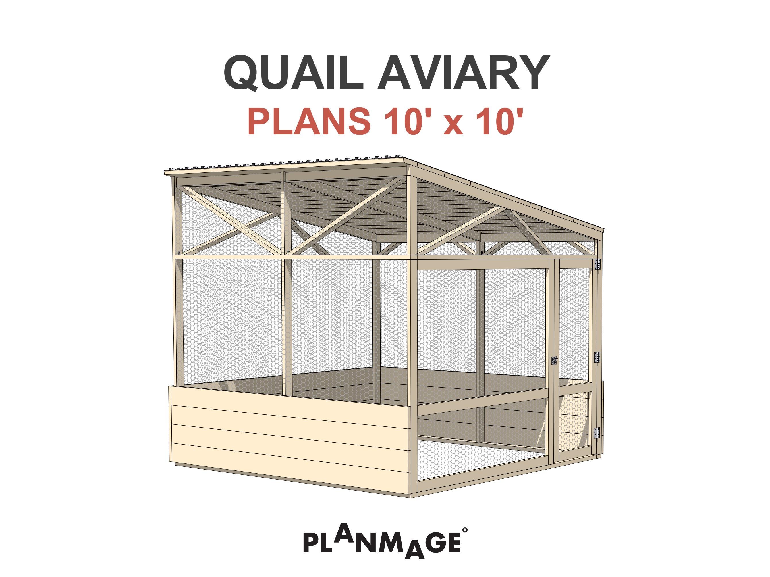 Quail Aviary Plans 10x10: DIY Bird Cage Woodworking (PDF Download) - Etsy