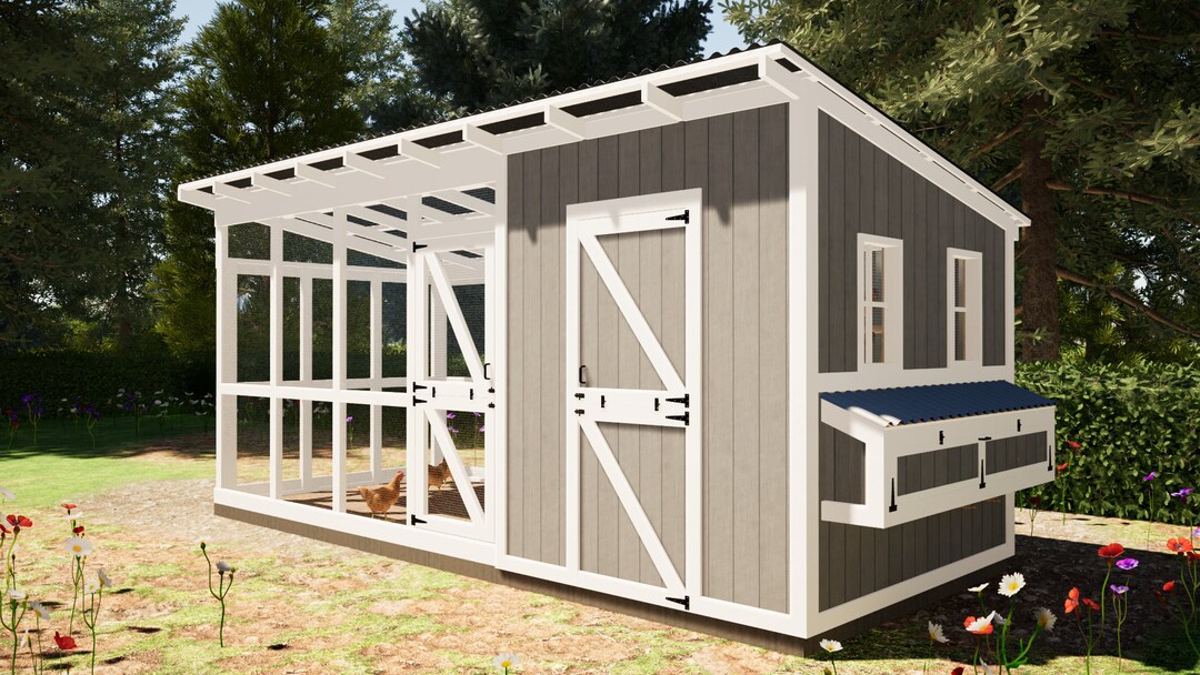 8x20 Walk-in Chicken Coop Plans 20 Chickens PDF Chicken Shed Plans Digital Download - Etsy