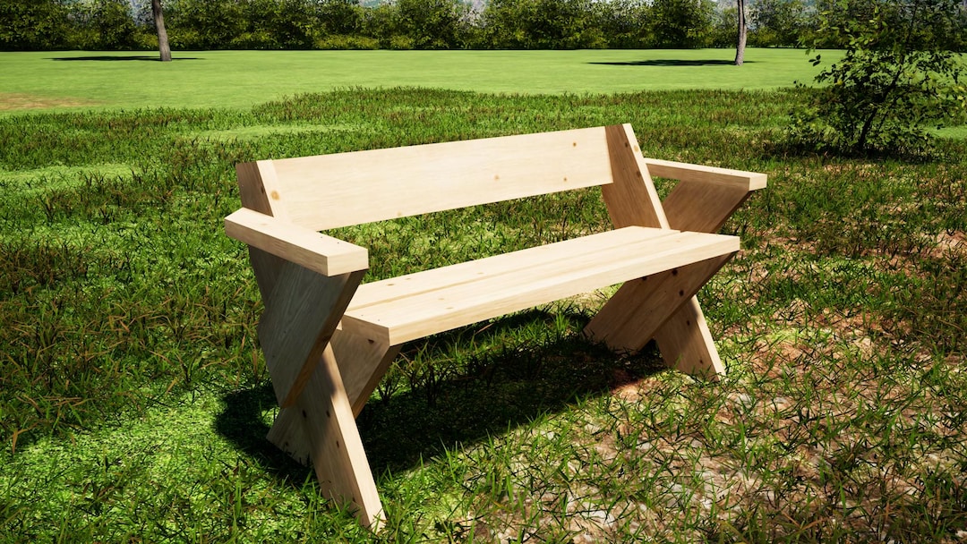 Leopold Bench Plans 58x24 in - DIY Garden Bench With Backrest and ...