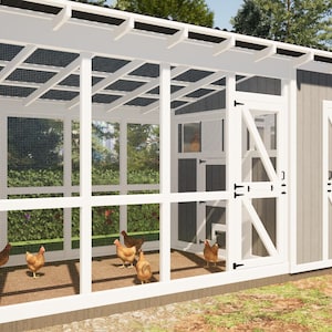 8x20 Walk-in Chicken Coop Plans: 20 Chickens, Shed Roof (PDF Download) - Etsy