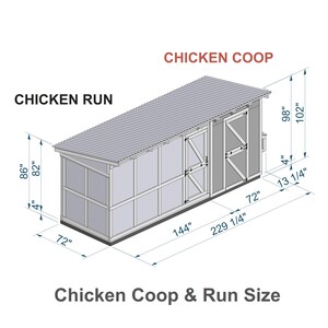 Walk-in Chicken Coop Plans 6x19 for 12 Chickens - Pen Plans PDF Digital ...