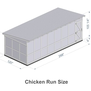 Large Chicken Run Plans 10x24 for 25-30 Chickens (PDF Download) - Etsy