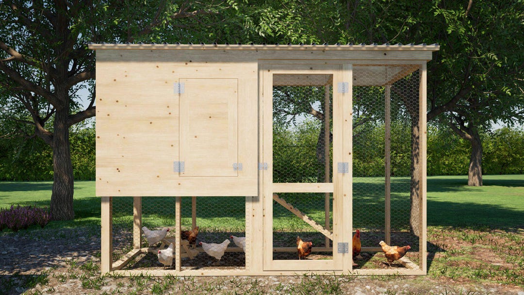 Small Chicken Coop Plans 8 Chickens With Run 10x4 Ft - PDF Plans ...