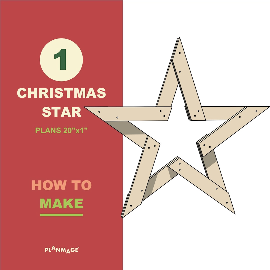 Wooden Christmas Star Plans 20x1 in - DIY PDF Download - Etsy