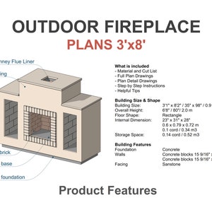 Outdoor Fireplace Plans Bundle 2 - DIY 3 PDF Blueprint - Etsy