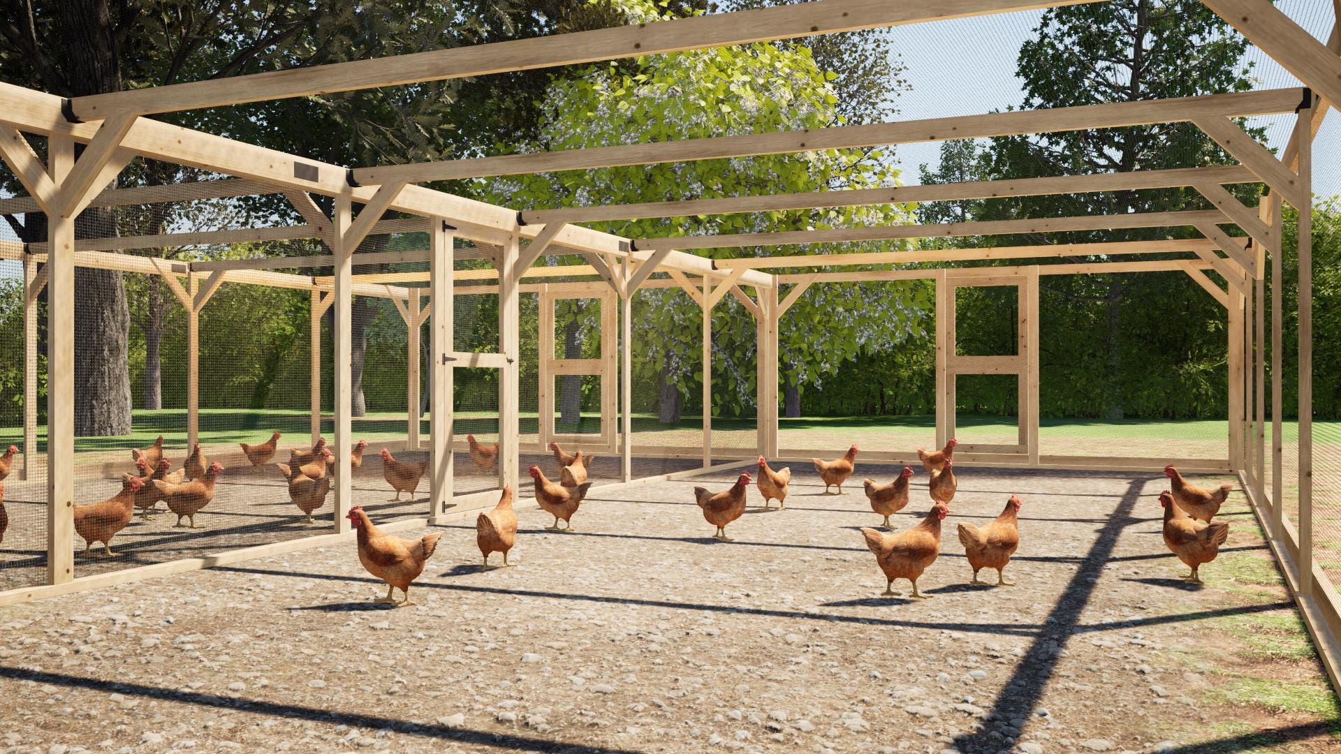 Large Chicken Run Plans 30x40: DIY Woodworking Blueprint (PDF Download ...