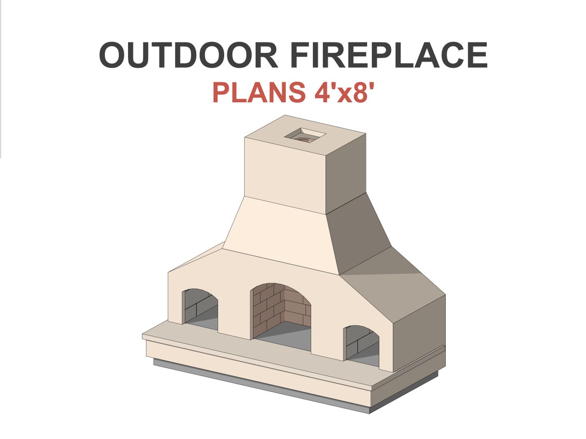 Outdoor Fireplace Plans 4x8 Ft PDF DIY Blueprint - Etsy
