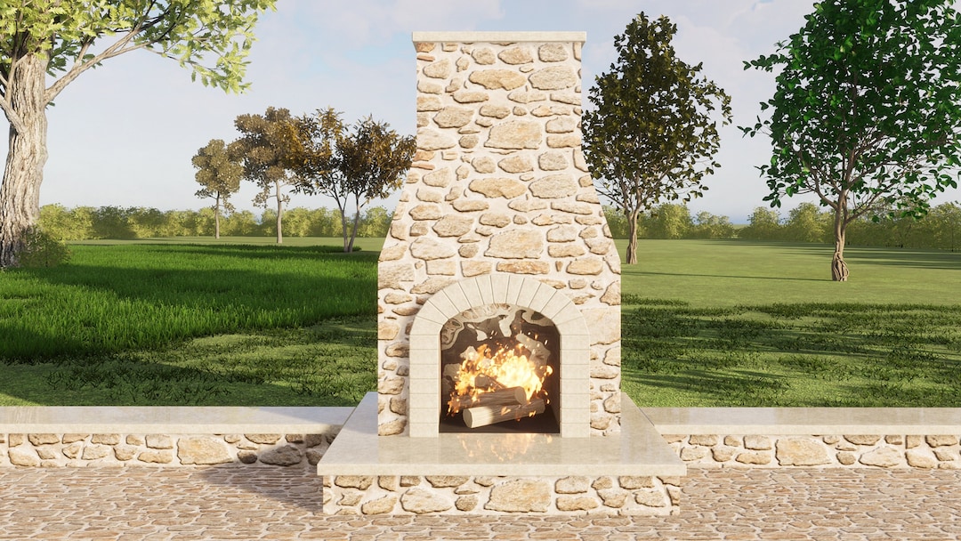 Outdoor Fireplace Plans 4x5 Ft - PDF DIY Blueprint - Etsy