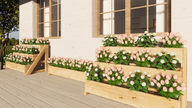 3 Tier Planter Box Plans: DIY Garden Planter (51x24 In) (PDF) - Etsy