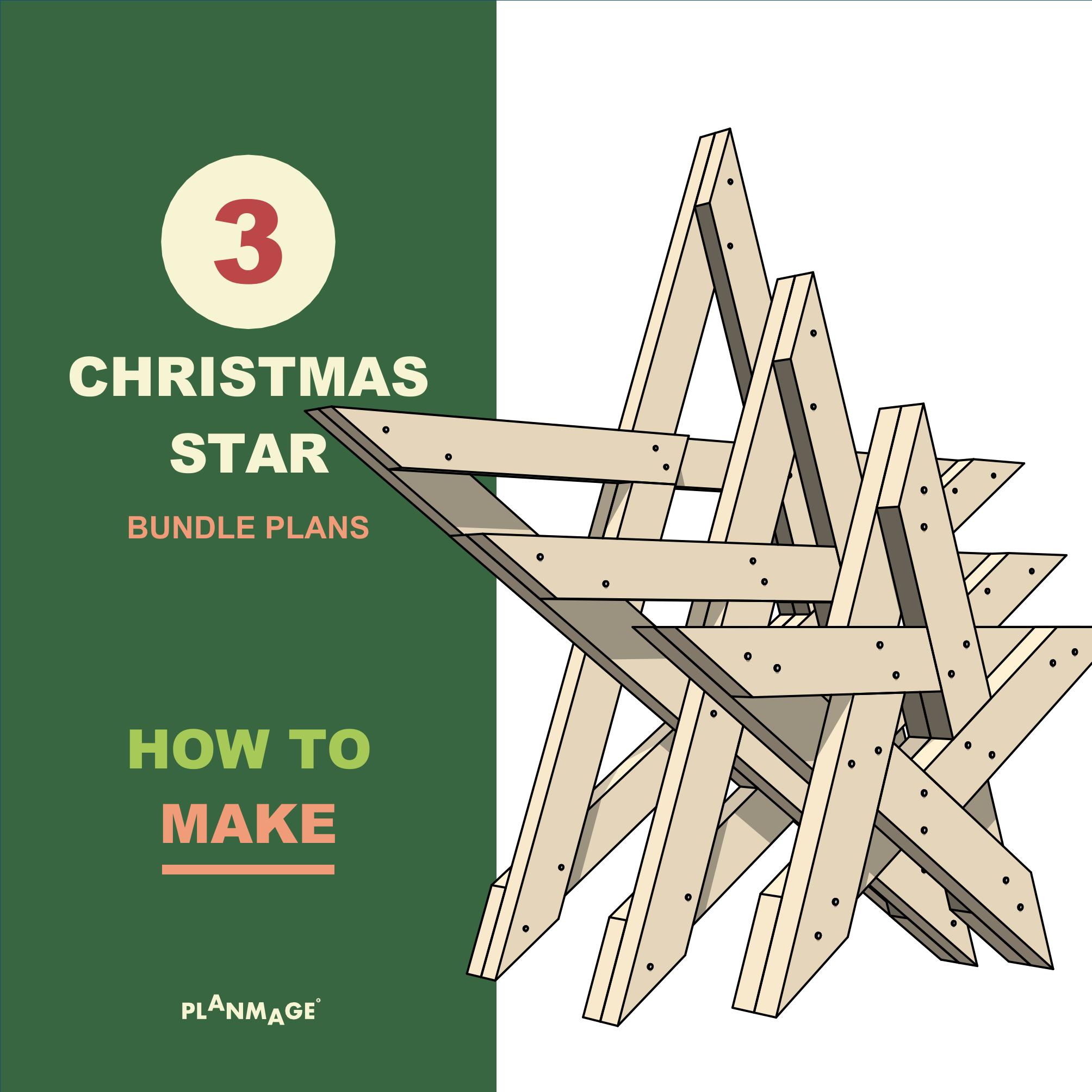 Wooden Christmas Star Bundle Plans - Step-by-step DIY PDF Instructions ...