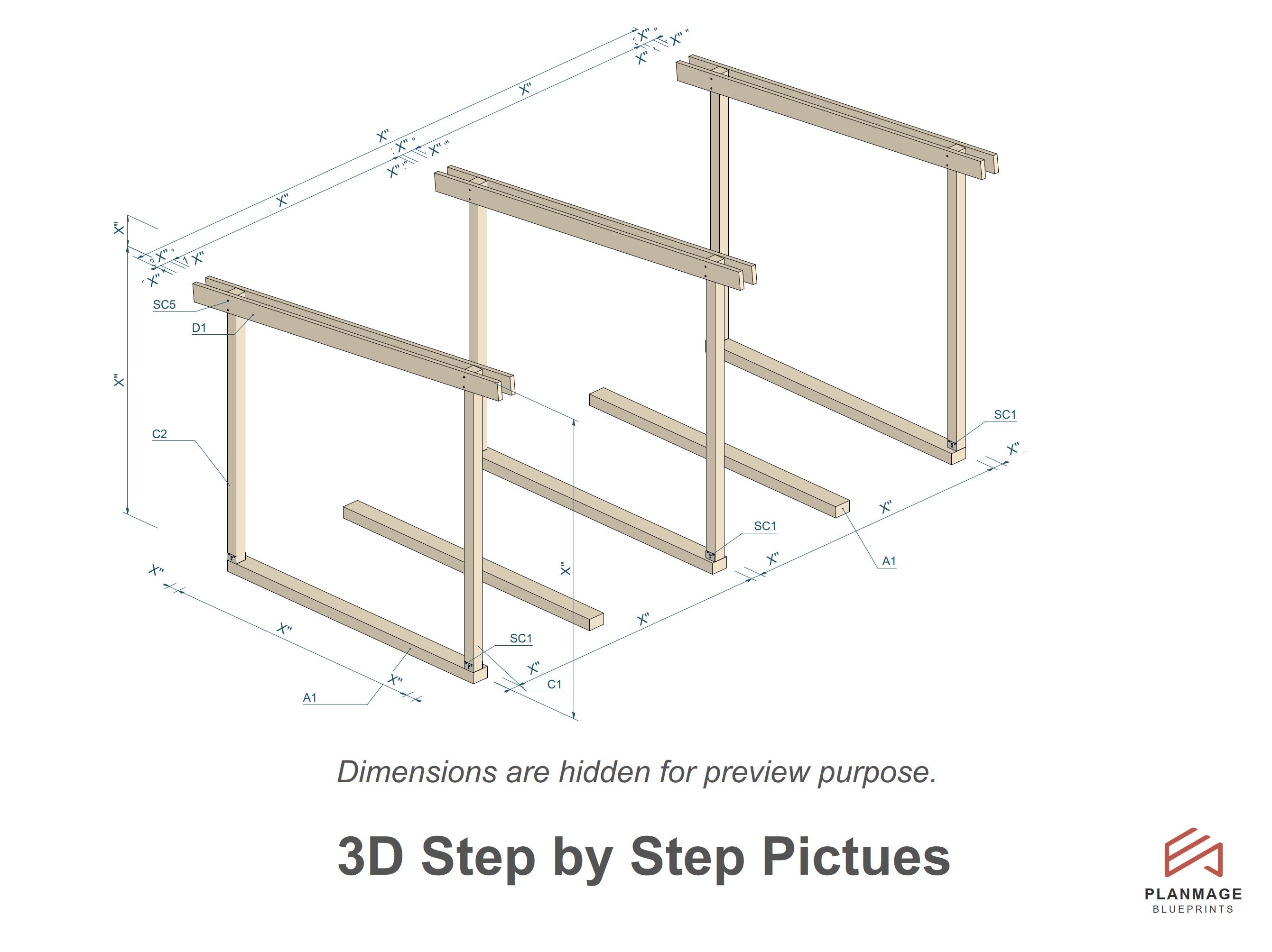 Firewood Shed Plans 8x16 Ft DIY 6 Cord Woodshed - Etsy