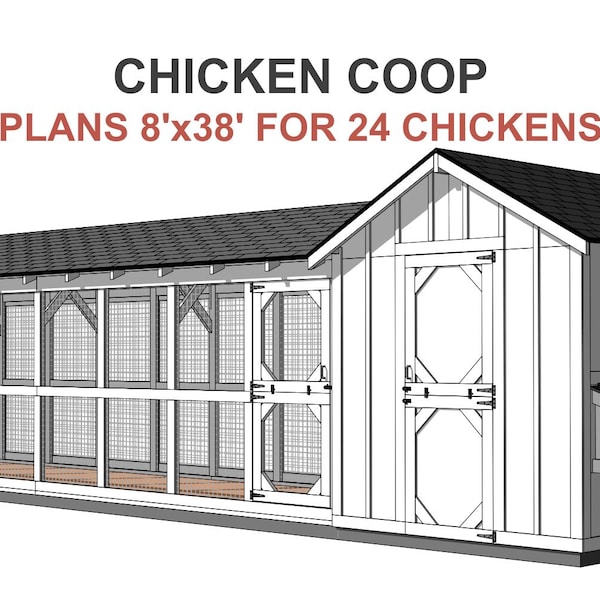 Large Chicken Coop Plans - Etsy