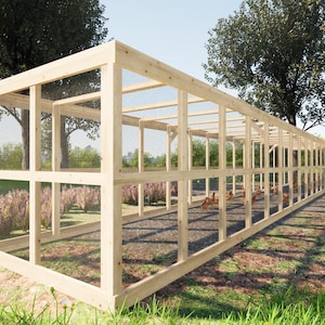 Large Chicken Run Plans 7x48 for 40 Chickens (PDF Download) - Etsy
