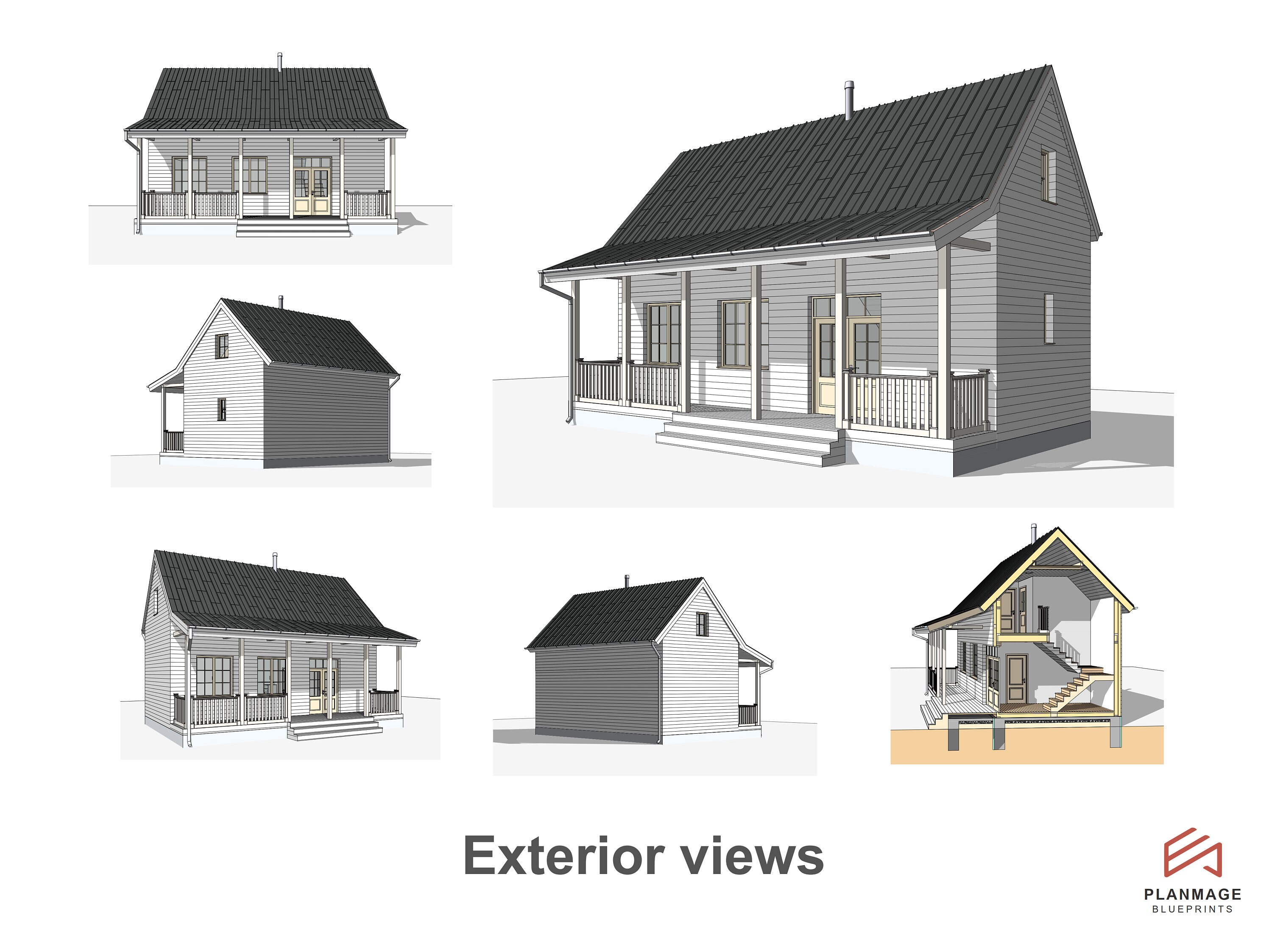 Small House Plans 2 Bedroom 32x16 Ft - Cabin Loft Architectural Plan - Etsy