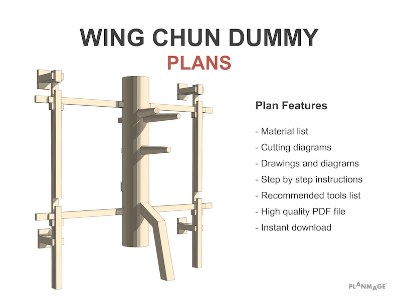 DIY Wing Chun Dummy Plans - How to Build Wooden Dummy PDF Download ...
