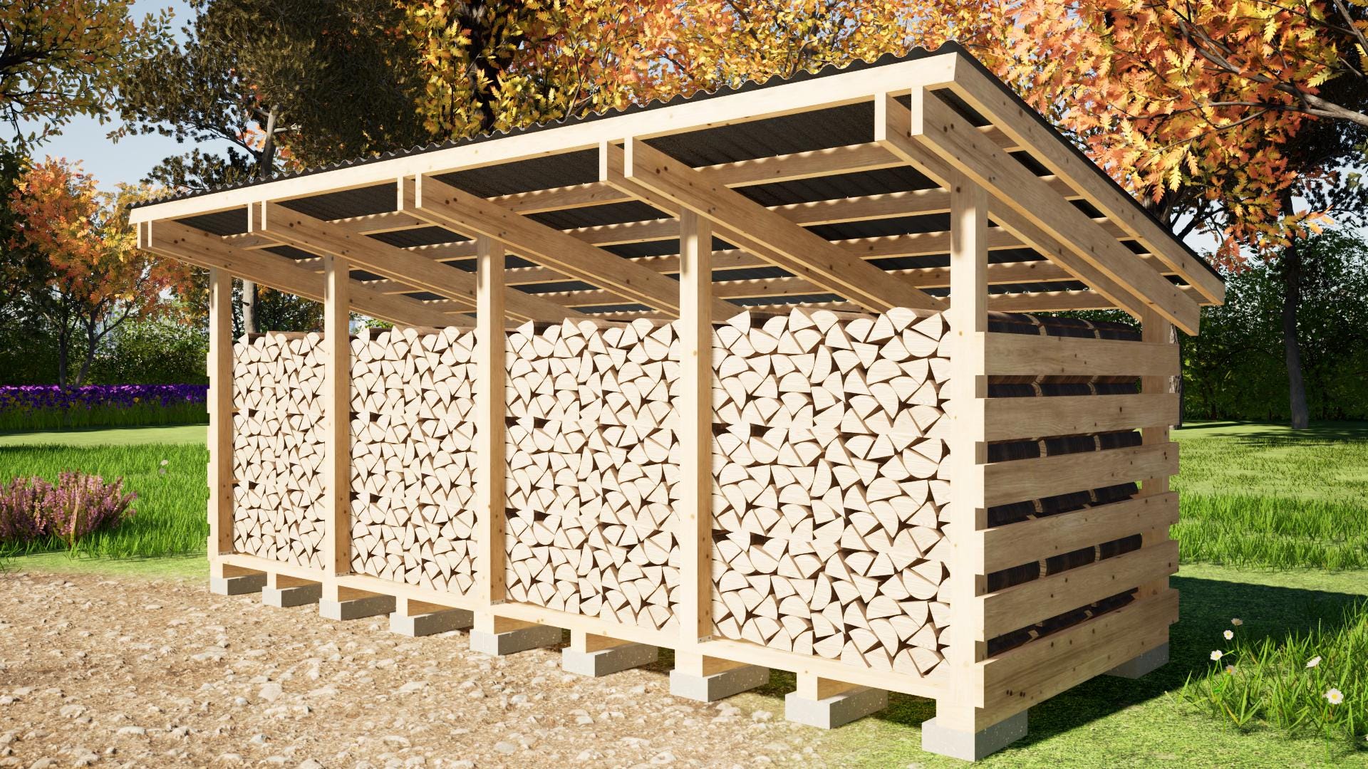Firewood Shed Plans 6x16 Ft - DIY 3 Cord Woodshed - Etsy