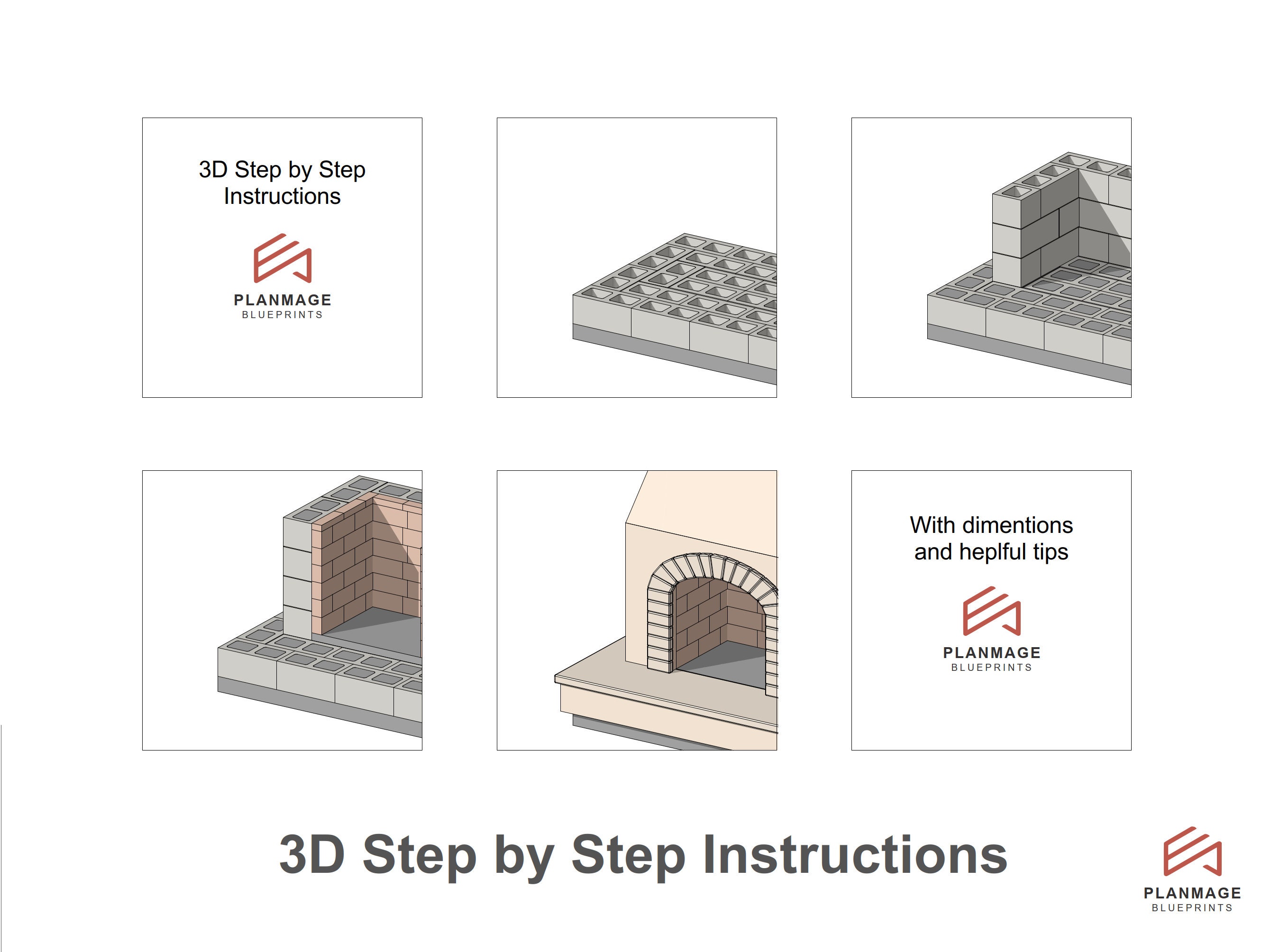 Outdoor Fireplace Plans 4x5 Ft PDF DIY Blueprint - Etsy