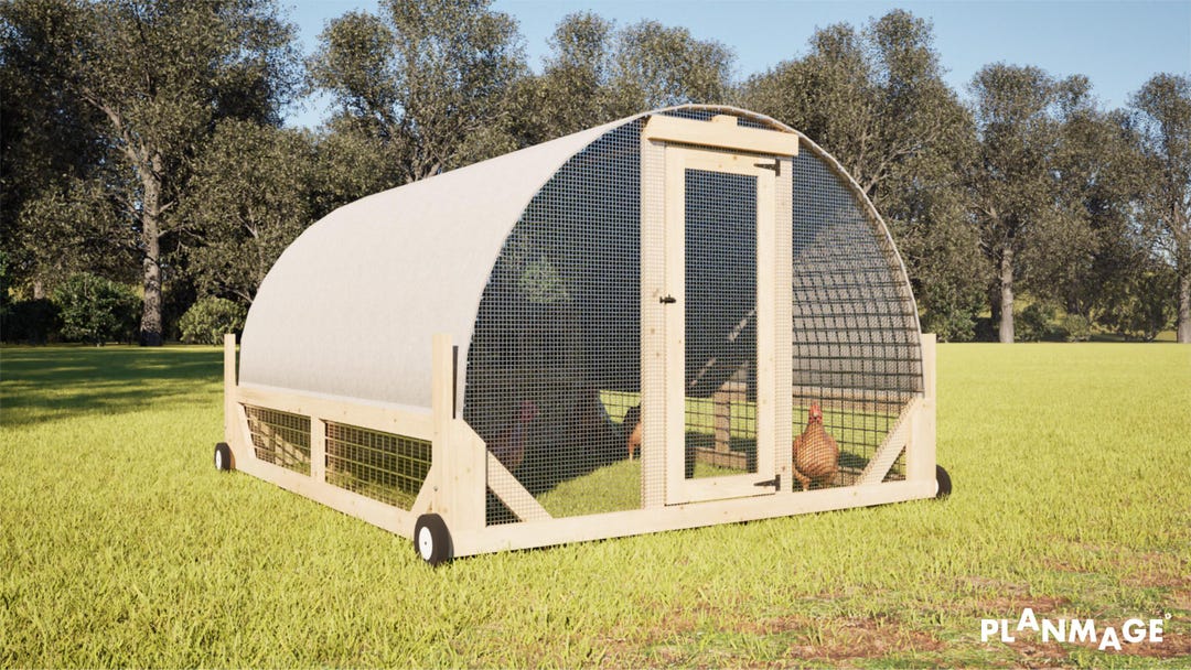 Chicken Tractor Plans 8x10 - DIY Mobile Hoop Coop PDF Download Backyard ...