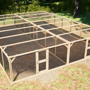 Large Chicken Run Plans 30x40: DIY Woodworking Blueprint (PDF Download ...