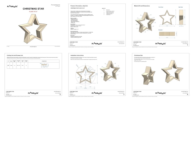 Wooden Christmas Star Plans Bundle - DIY PDF Download - Etsy