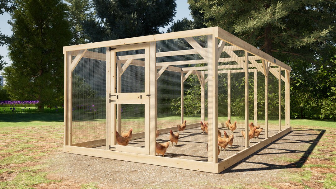 Chicken Run Plans 10x20 for 20-25 Chickens DIY Chicken Pen Plans - How ...