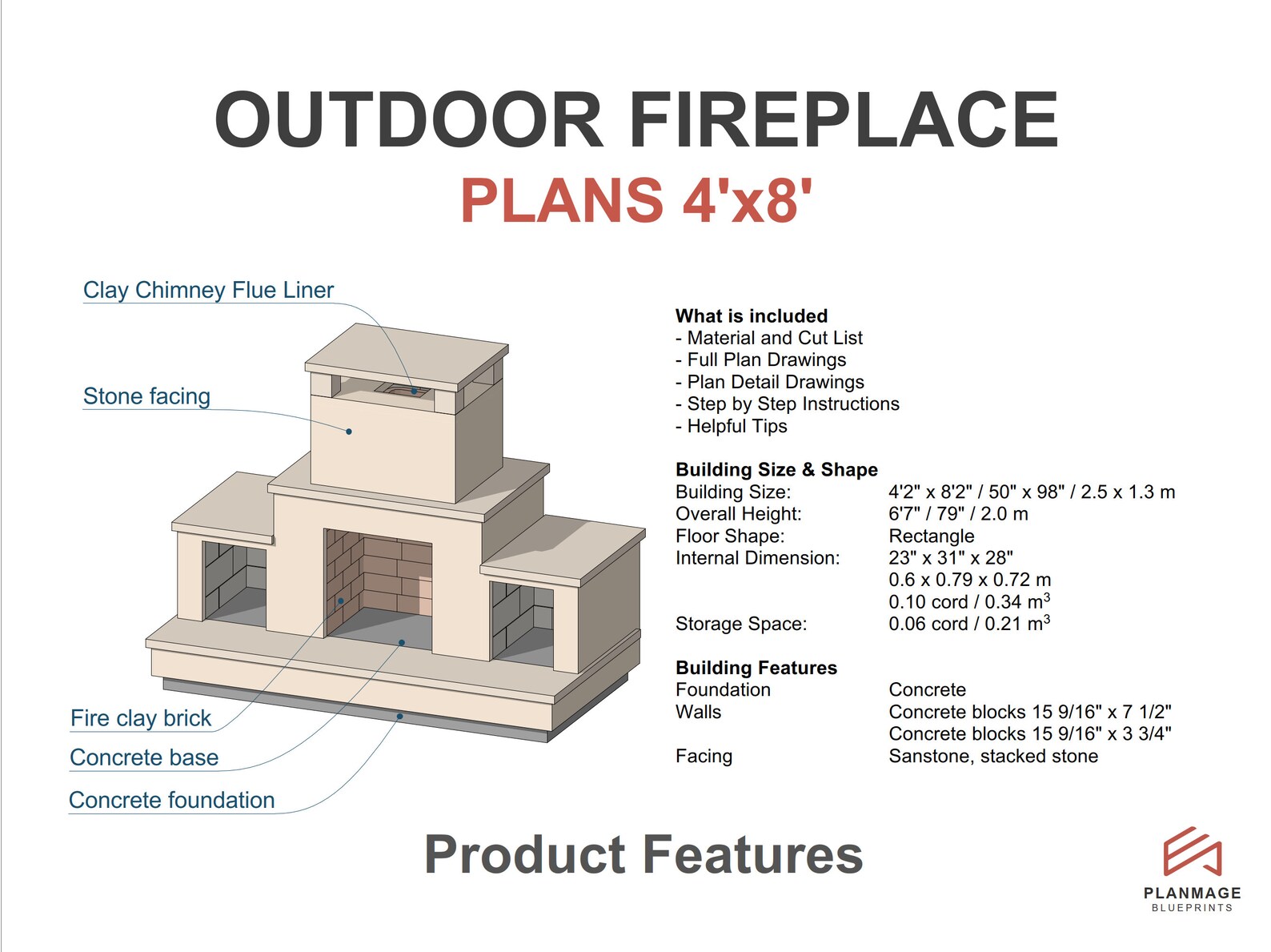 Outdoor Fireplace Plans Bundle 2 - DIY 3 PDF Blueprint - Etsy