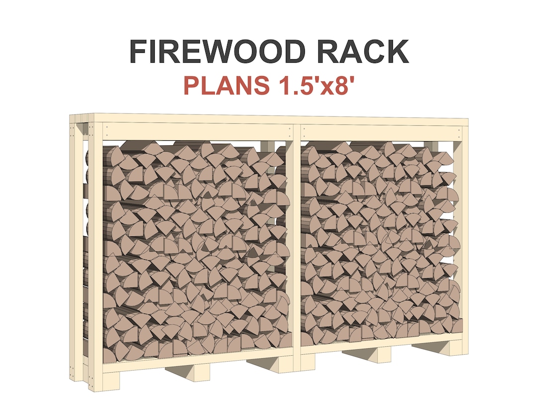Firewood Rack Plans 1.5x8 Ft DIY Wood Rack - Etsy