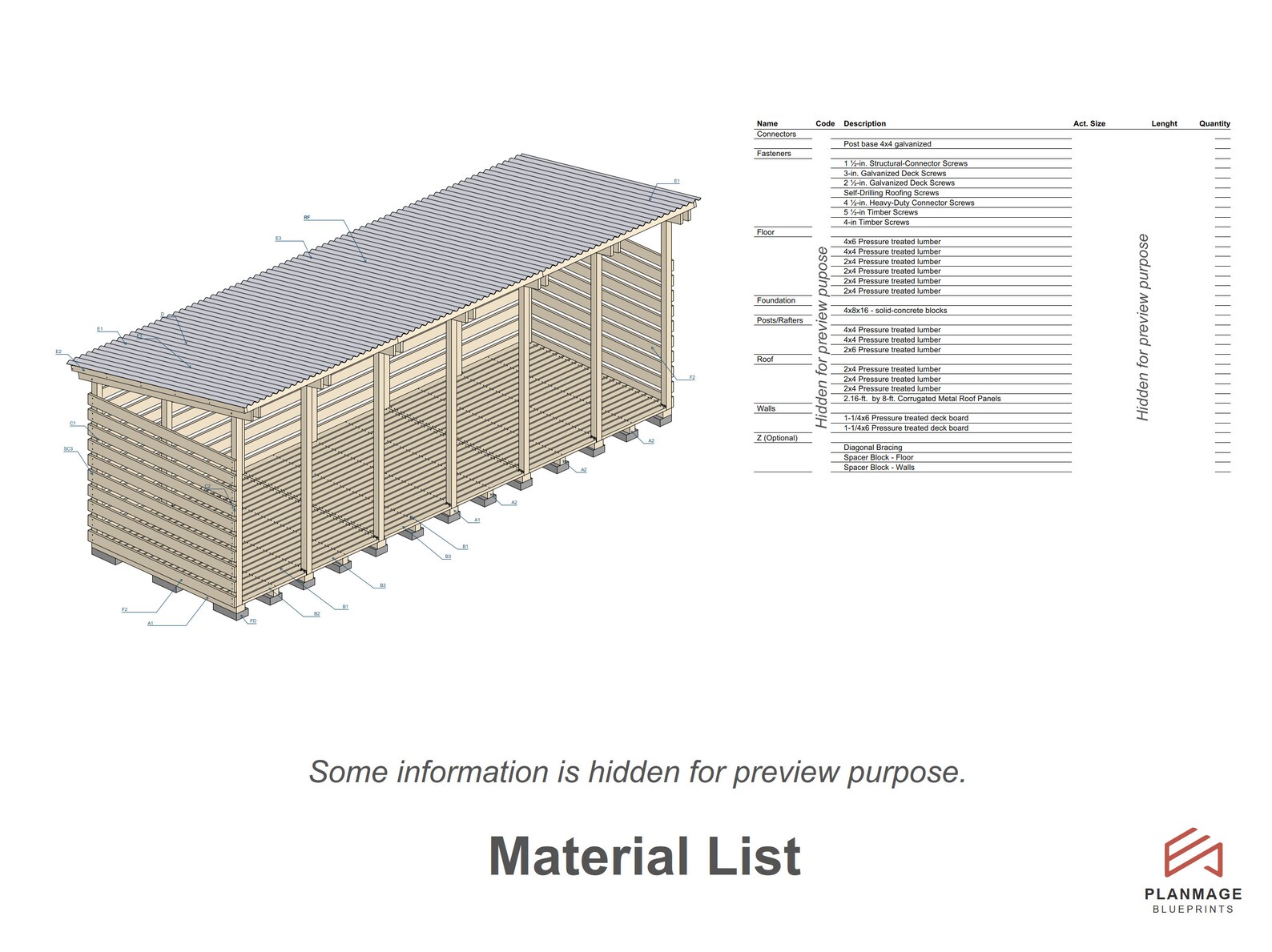 Firewood Shed Plans 10 Cord DIY 8x24 Ft Woodshed - Etsy