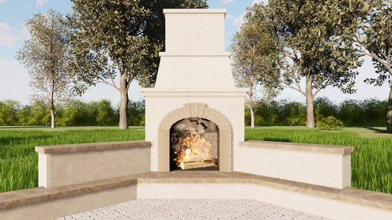 Outdoor Fireplace Design Drawings