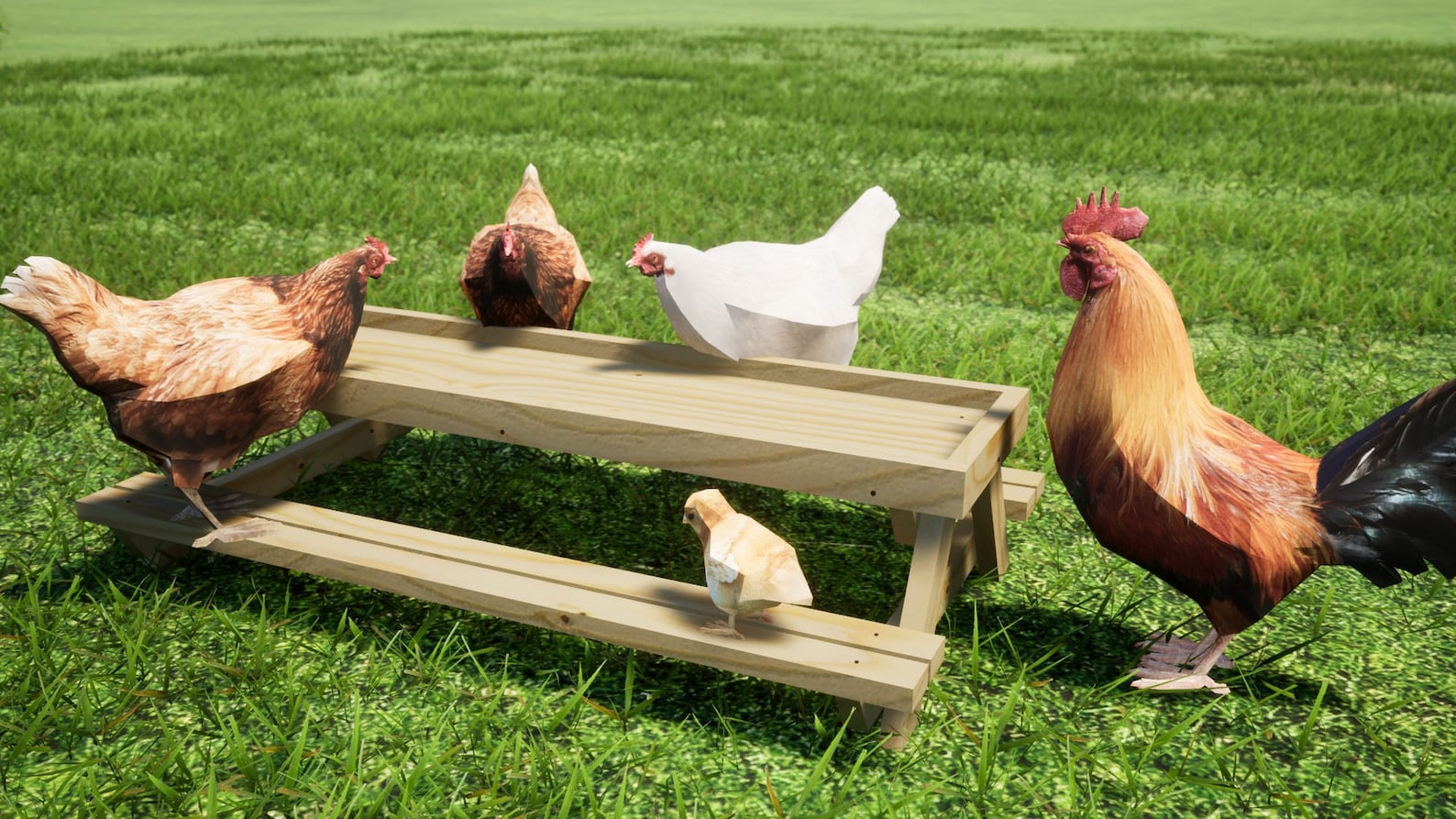 Chicknic Table Plans 32x17 in - DIY Chicken Picnic Table PDF Download ...