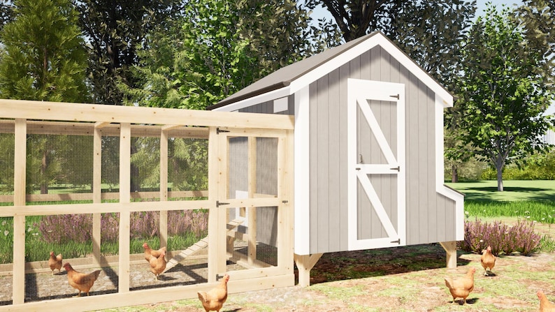 Chicken Coop Plans 20 Chickens Run - 8x8 Ft DIY Woodworking Plans PDF ...