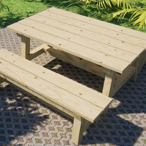 Farm Picnic Table Plans 72x39 in - DIY Outdoor Table Set Plans - Etsy